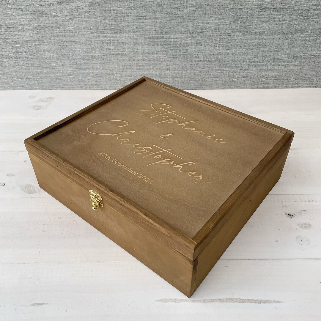 TRIPLE WINE BOX Hinged Stained and Personalised Wooden Wine - Etsy