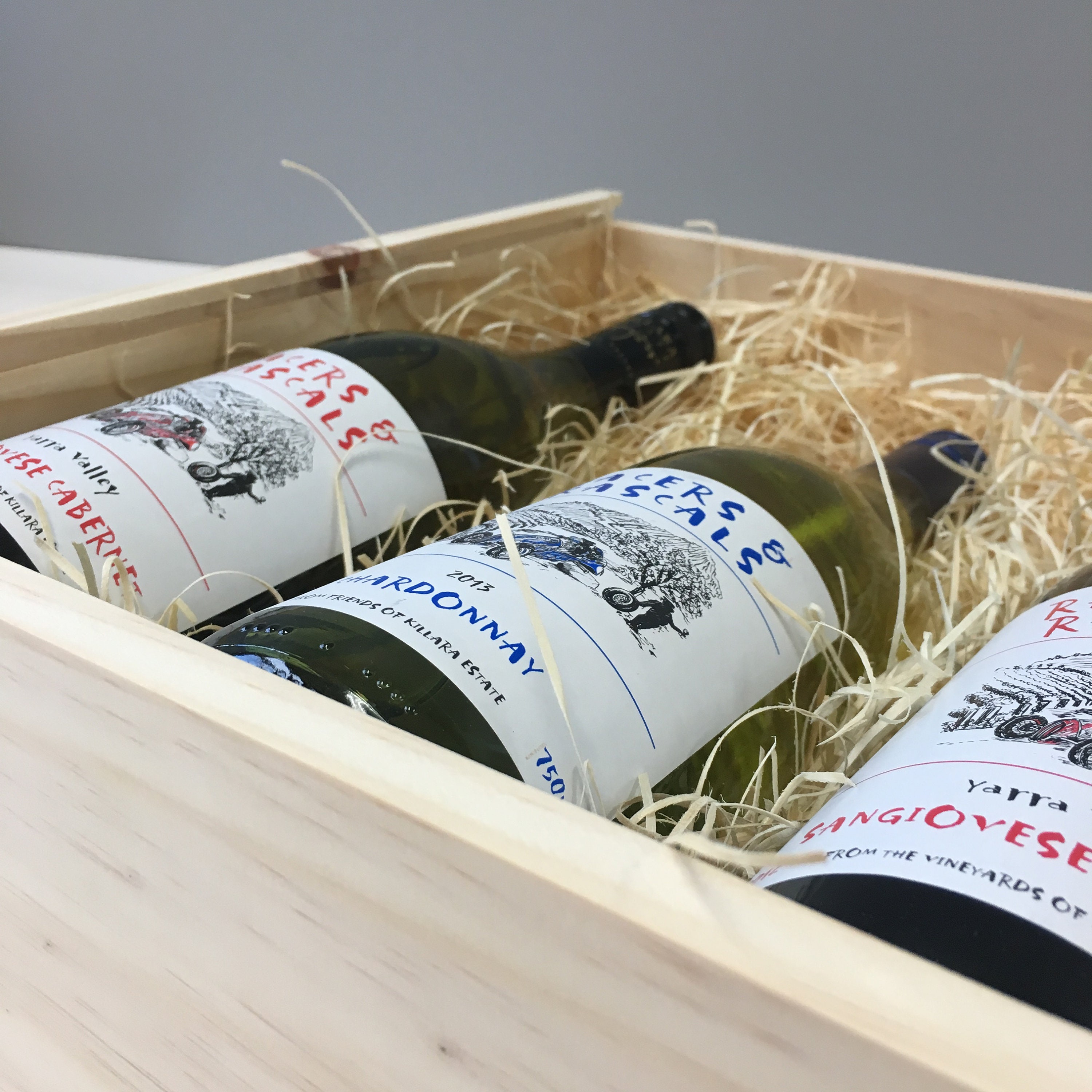 TRIPLE WINE BOX Personalised 3-bottle Wine Box Champagne - Etsy Australia