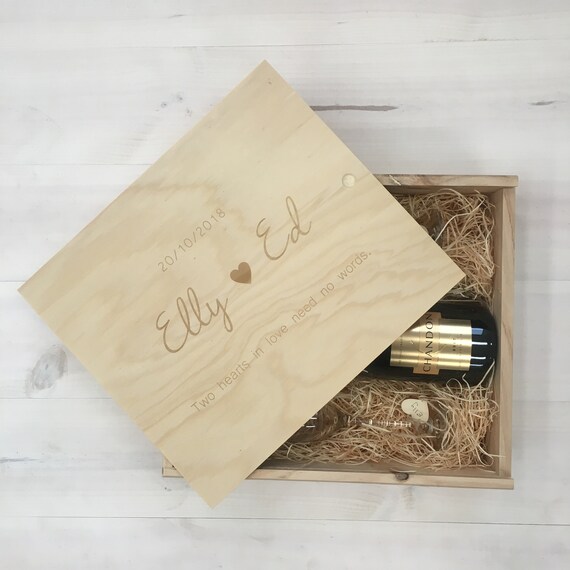 TRIPLE WINE BOX Personalised 3-bottle Wine Box Champagne - Etsy Australia