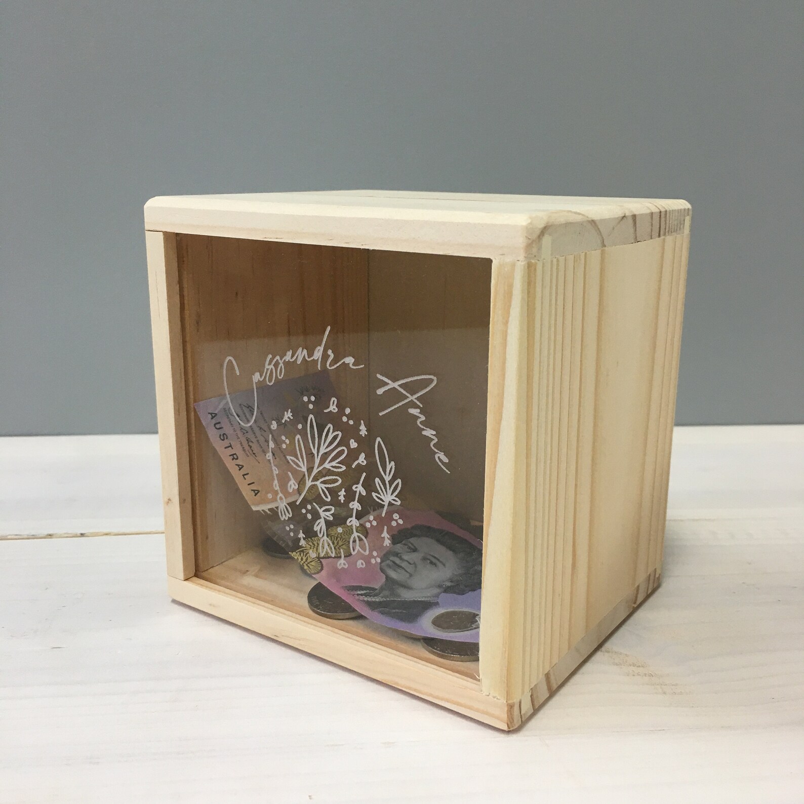 PERSONALISED MONEY BOX Personalised Coin Box Timber Money | Etsy