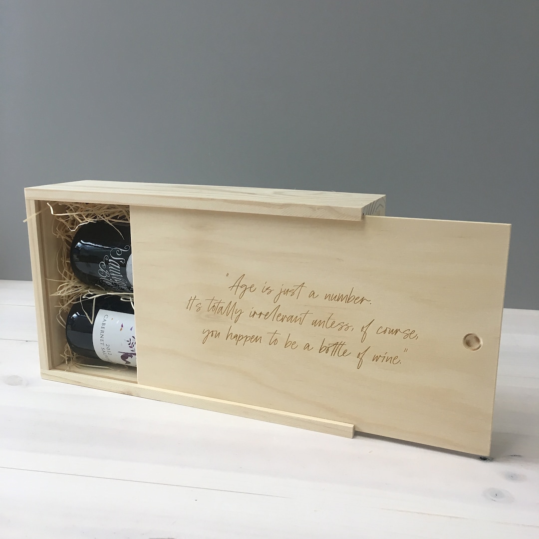 DOUBLE WINE BOX - Personalised Double Wine Box - Personalised 2-bottle ...