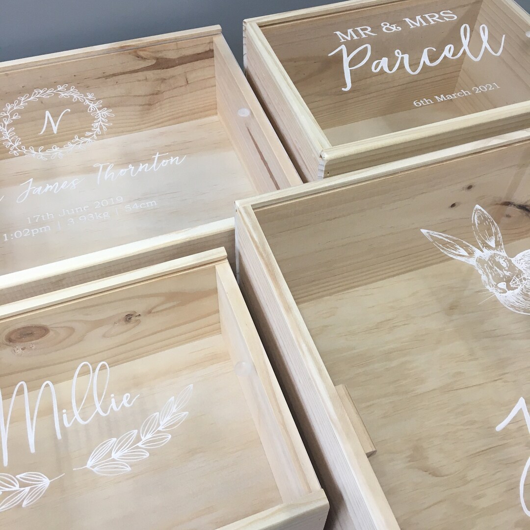 PERSONALISED KEEPSAKE BOX - Acrylic Lid - Etsy