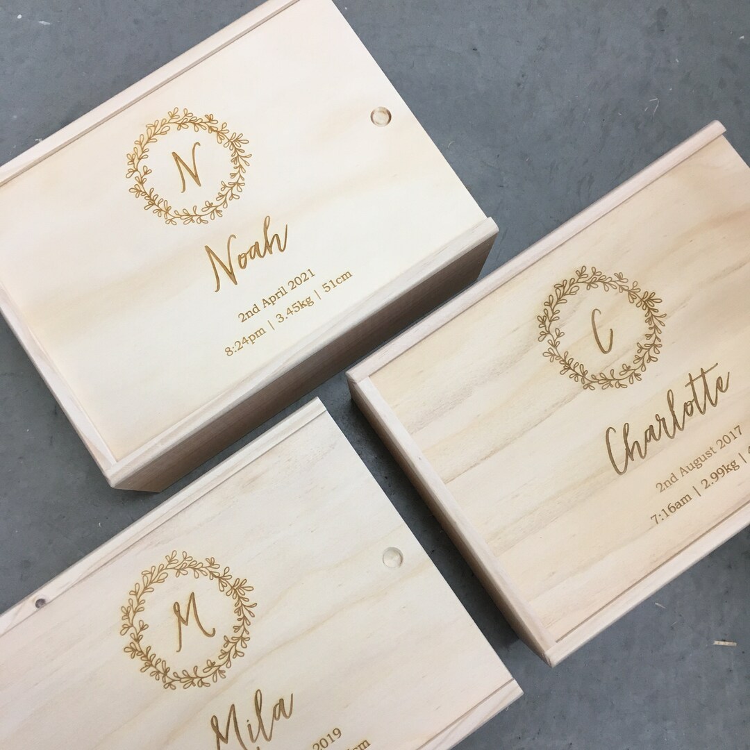 BABY KEEPSAKE BOX Wooden Box Memory Box - Etsy