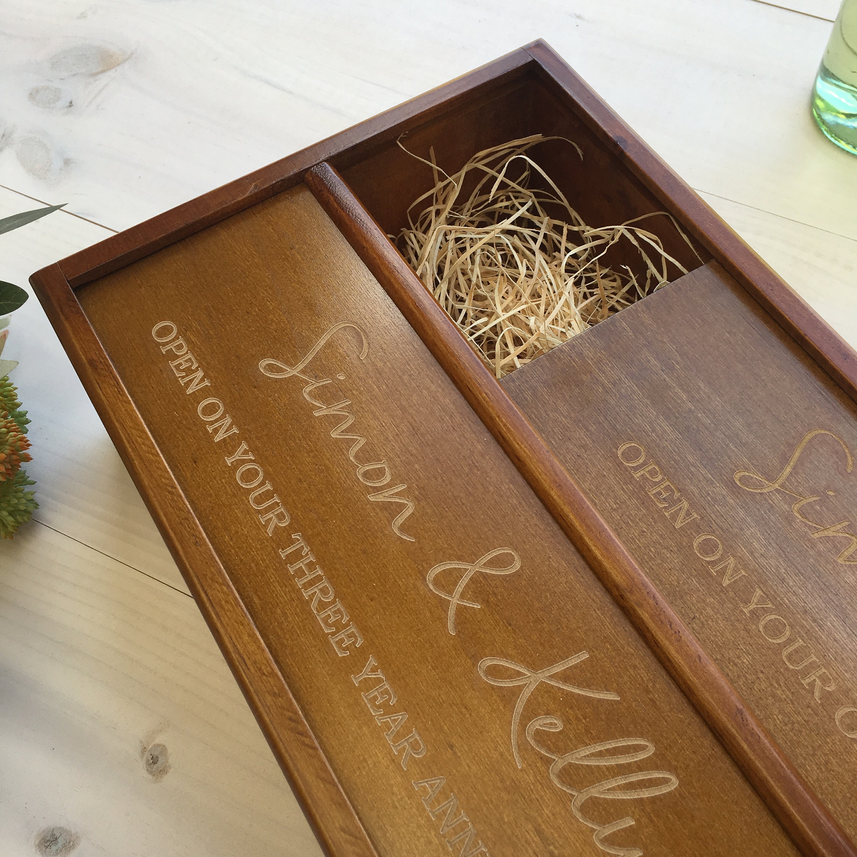 DOUBLE WINE BOX Premium Double Wine Box personalised - Etsy