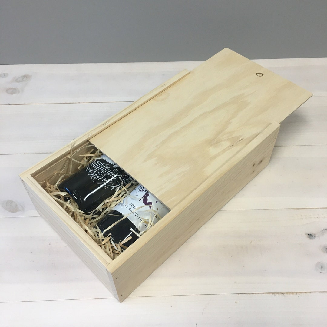 DOUBLE WINE BOX Plain - Etsy