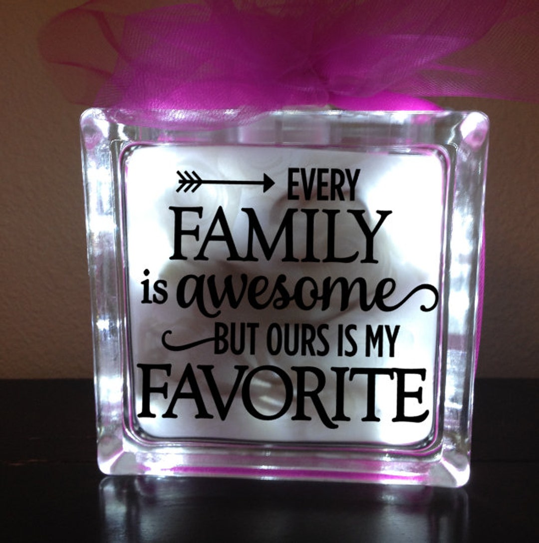 Favorite Family Glass Block Decal Glass Block Decal DIY Sticker Custom ...