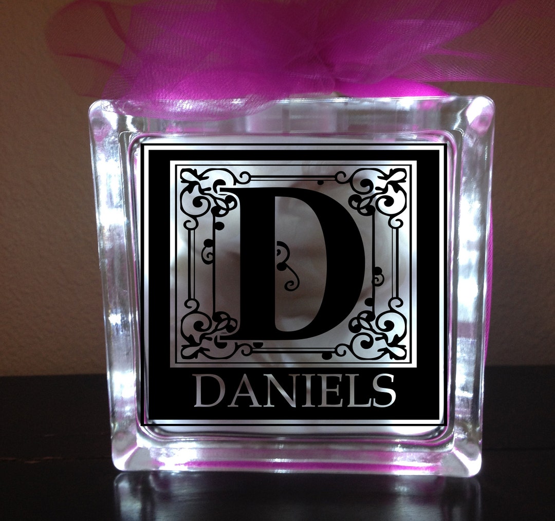 DECAL ONLY Glass Block Sticker Custom Vinyl Decal DIY Wedding Gift ...