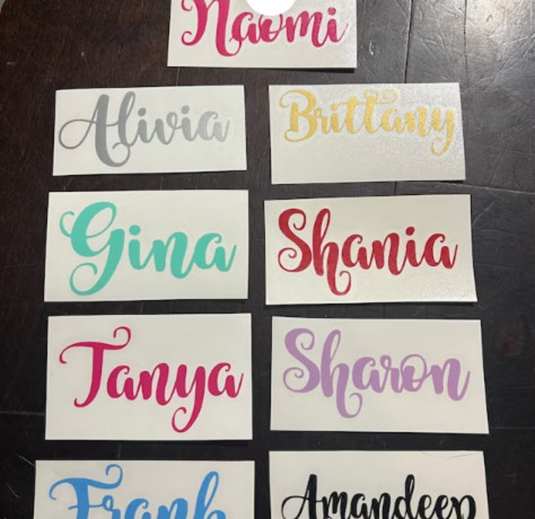 Name Decal, Custom Name Decals, DIY Vinyl Name Decals, Custom Decals ...