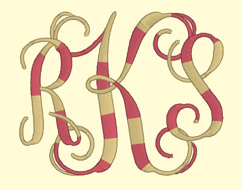 Script Vine Monogram Embroidery Font | PES DST JEF Exp Hus Embroidery ...