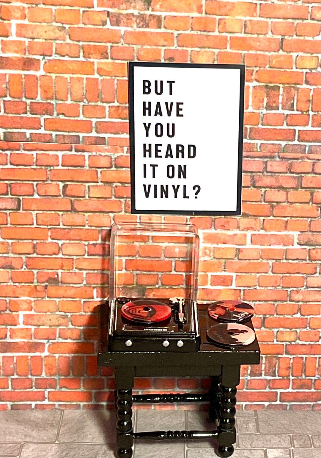 Dollhouse Miniature Turntable Replica With Removable Albums. 1:12 Scale ...