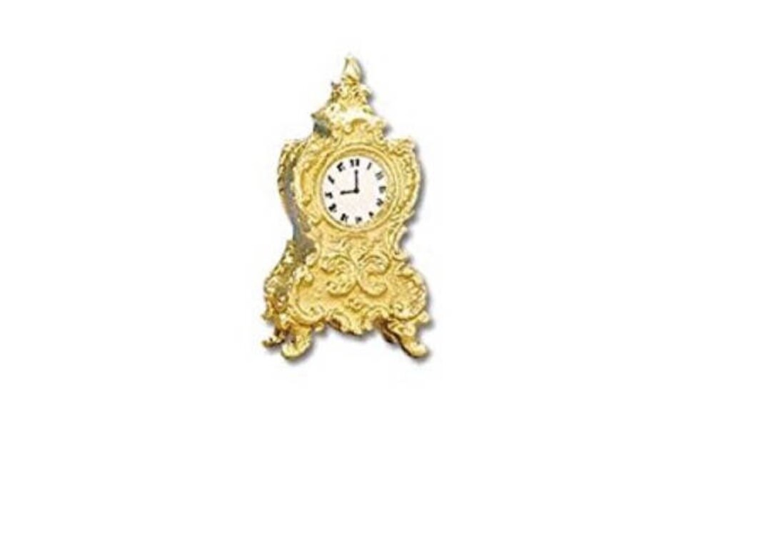 Dollhouse Miniature Gold Clock - Etsy
