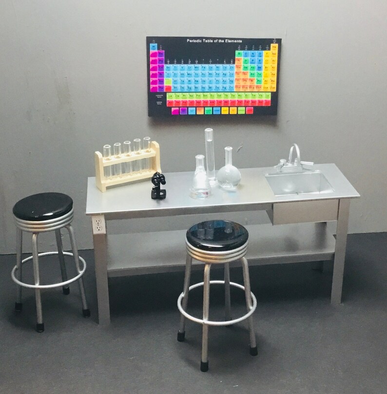 Dollhouse Miniature Science Lab Metal Lab Table Microscope | Etsy