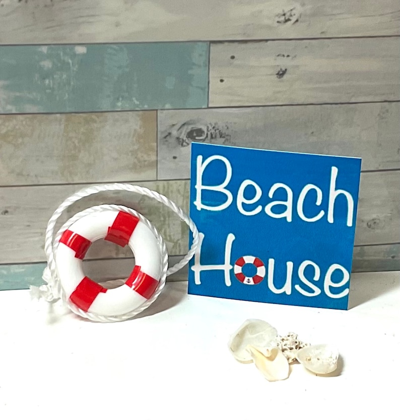 Dollhouse Miniature Beach Decor, Red & White Life Preserver or Beach ...