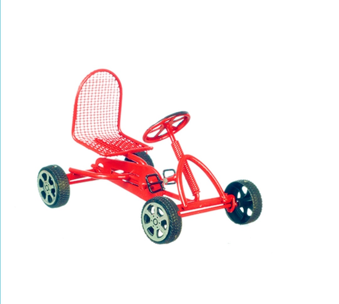 Dollhouse Miniature Red Metal Pedal Car. 1:12 Scale - Etsy