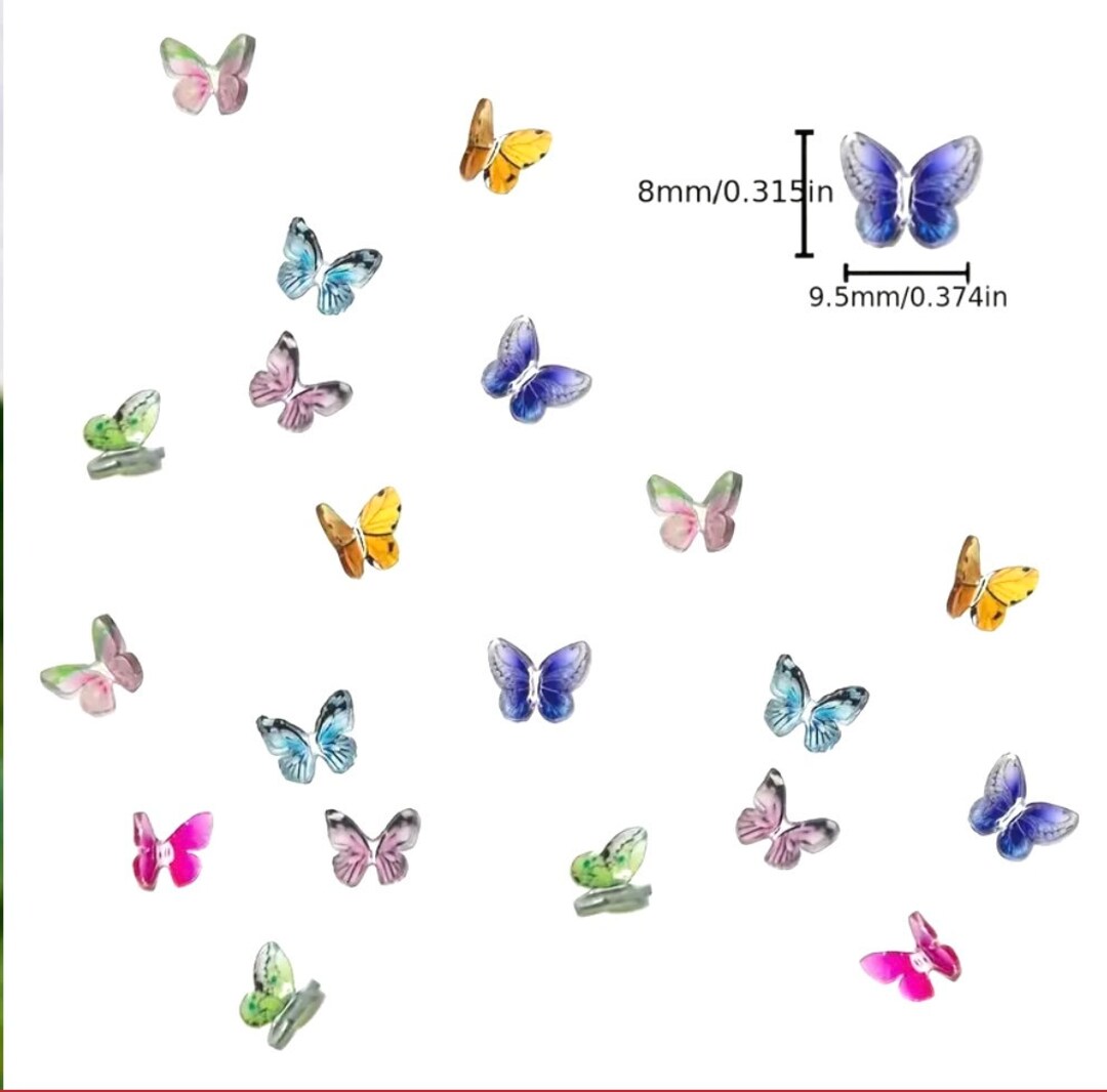 Micro Miniature Butterflies, Kawaii Butterfly Tiny 8mm Acrylic ...