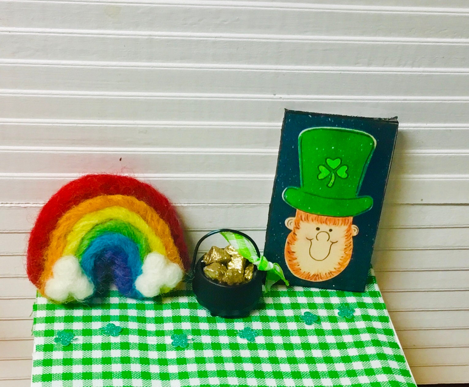 Dollhouse Miniature St. Patricks Day Decor Felt Rainbow Pot | Etsy