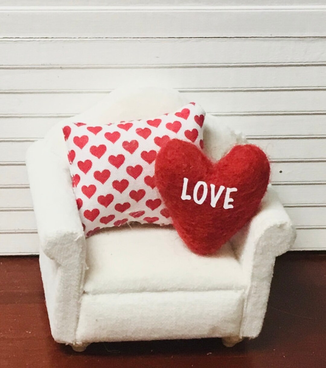 Dollhouse Miniature Valentines Day Pillow Set 1 12 Scale Etsy