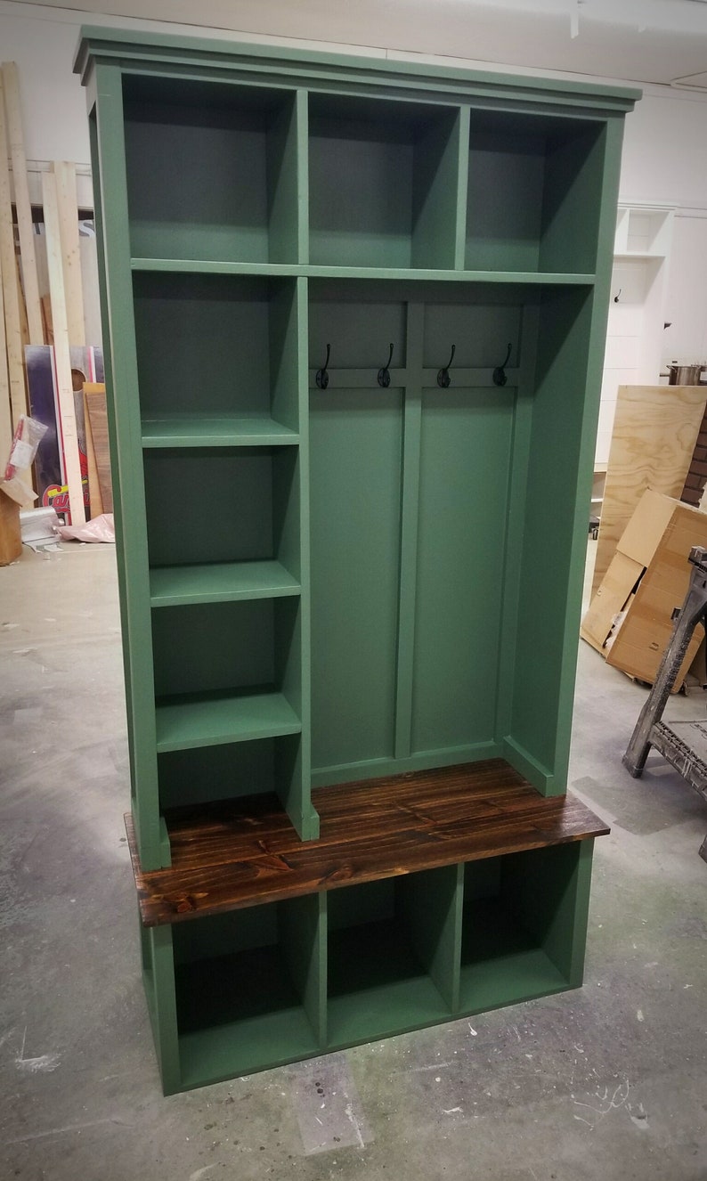Hall Tree With Bench With Side Storage | Free Shipping | Farmhouse Hall ...