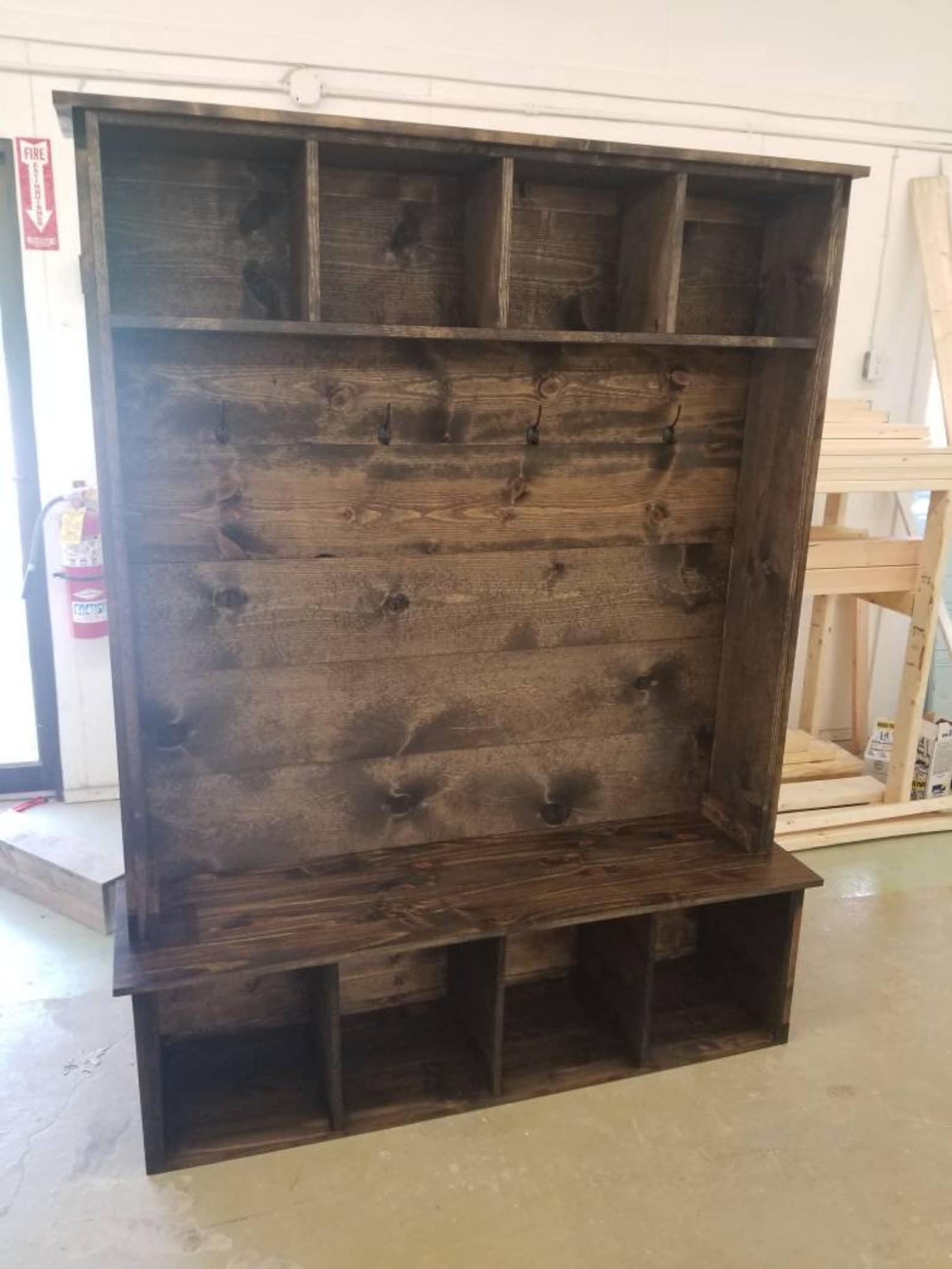 Rustic Farmhouse Style Hall Tree | Free Shipping - Etsy