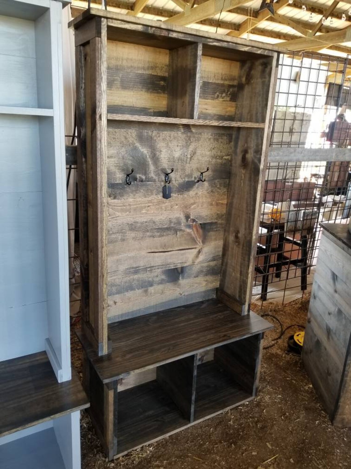 Rustic Farmhouse Style Hall Tree | Free Shipping - Etsy