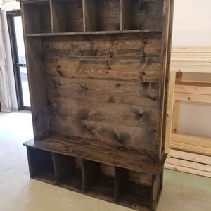 Rustic Farmhouse Style Hall Tree | Free Shipping - Etsy