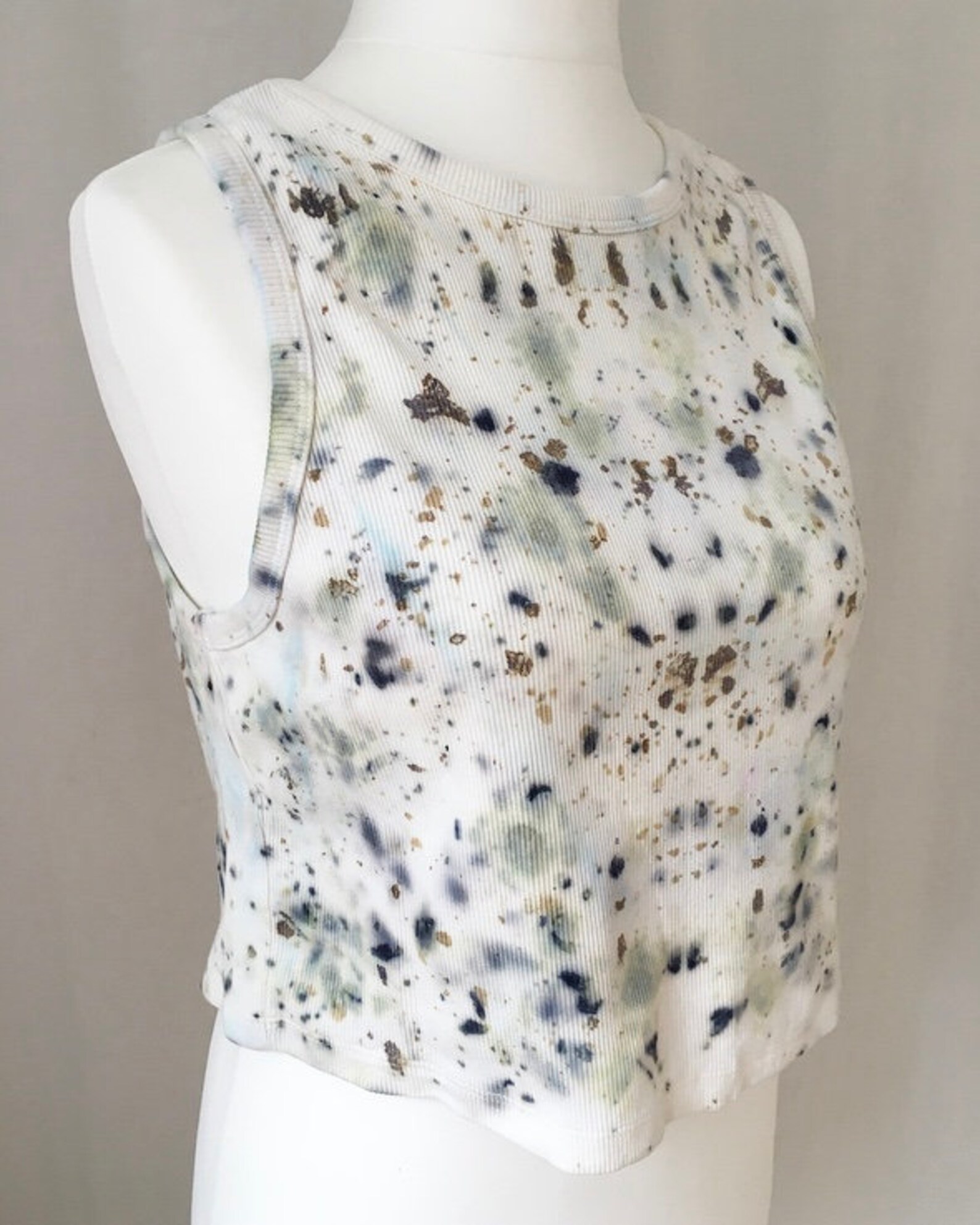 Botanically Dyed Top, Cotton Top With Flowers, Unique, Naturally Dyed ...