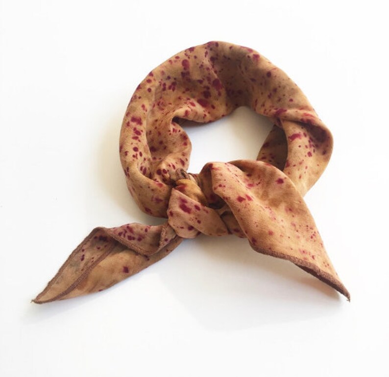 Naturally Dyed Bandana, Pink Silk Head Scarf, Hair Scarves, Floral ...