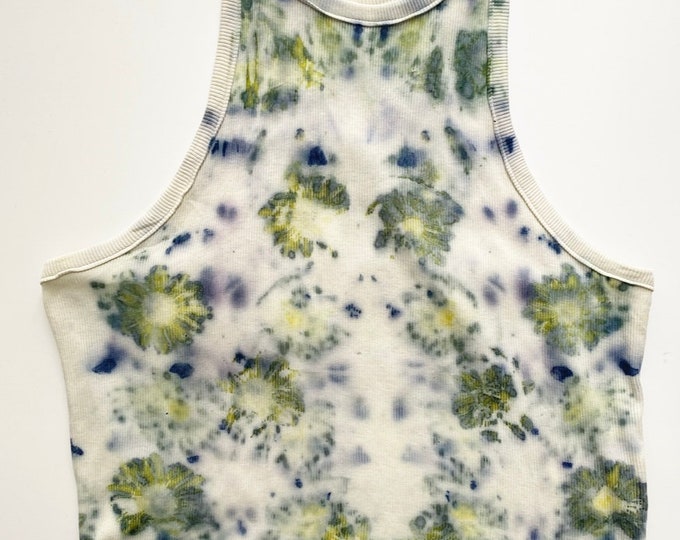 Botanically Dyed Top, Cotton Top With Flowers, Unique, Naturally Dyed ...
