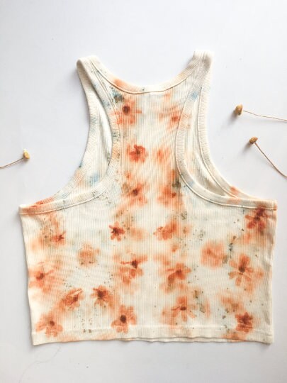 Botanically Dyed Top , Cotton Top With Flowers, Unique, Naturally Dyed ...