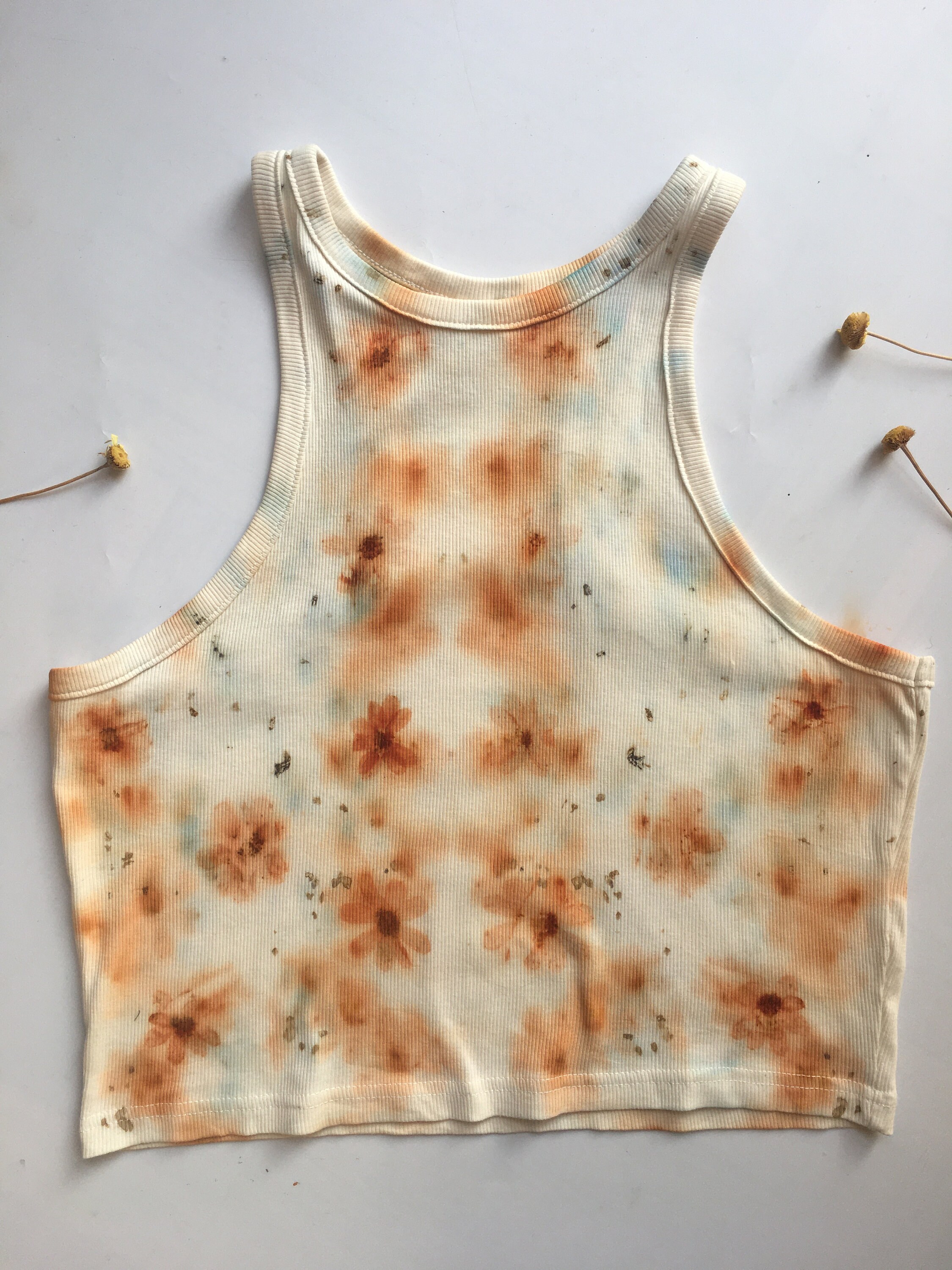Botanically Dyed Top , Cotton Top With Flowers, Unique, Naturally Dyed ...