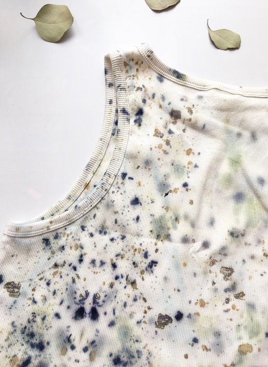 Botanically Dyed Top, Cotton Top With Flowers, Unique, Naturally Dyed ...