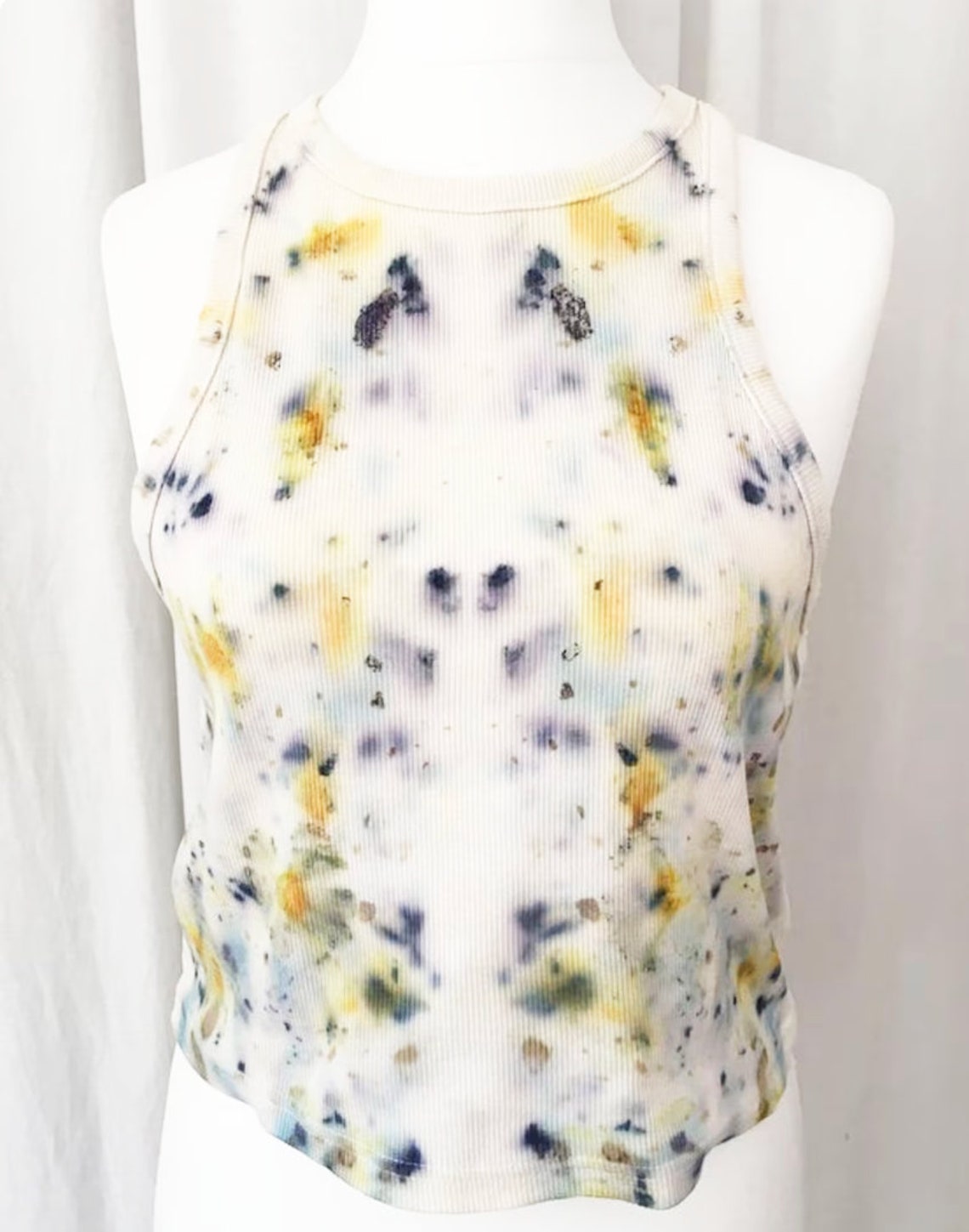 Botanically Dyed Top, Cotton Top With Flowers, Unique, Naturally Dyed ...