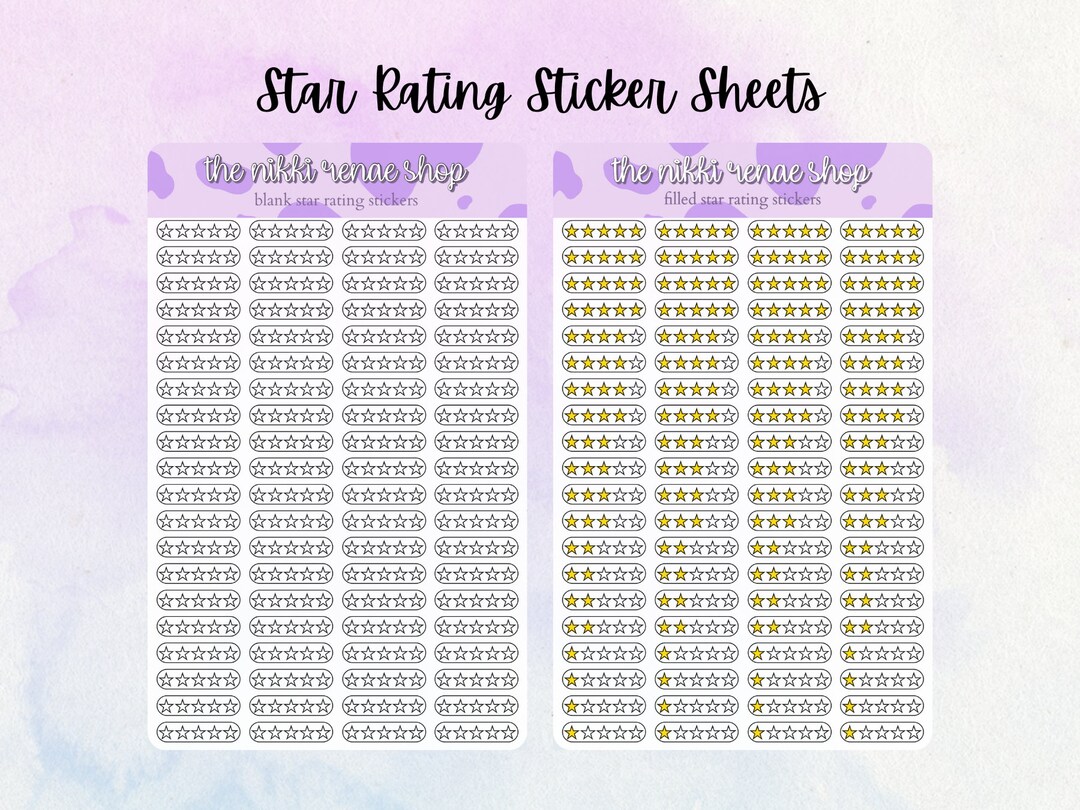 Star Rating Sticker Sheets - Etsy