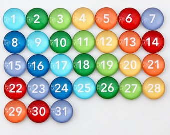 Number Magnets 31 Gorgeous Rainbow Glass Magnets - Etsy