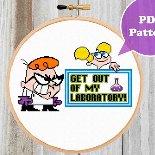 Get Out of My Laboratory Cross Stitch Pattern Cartoon Cross - Etsy
