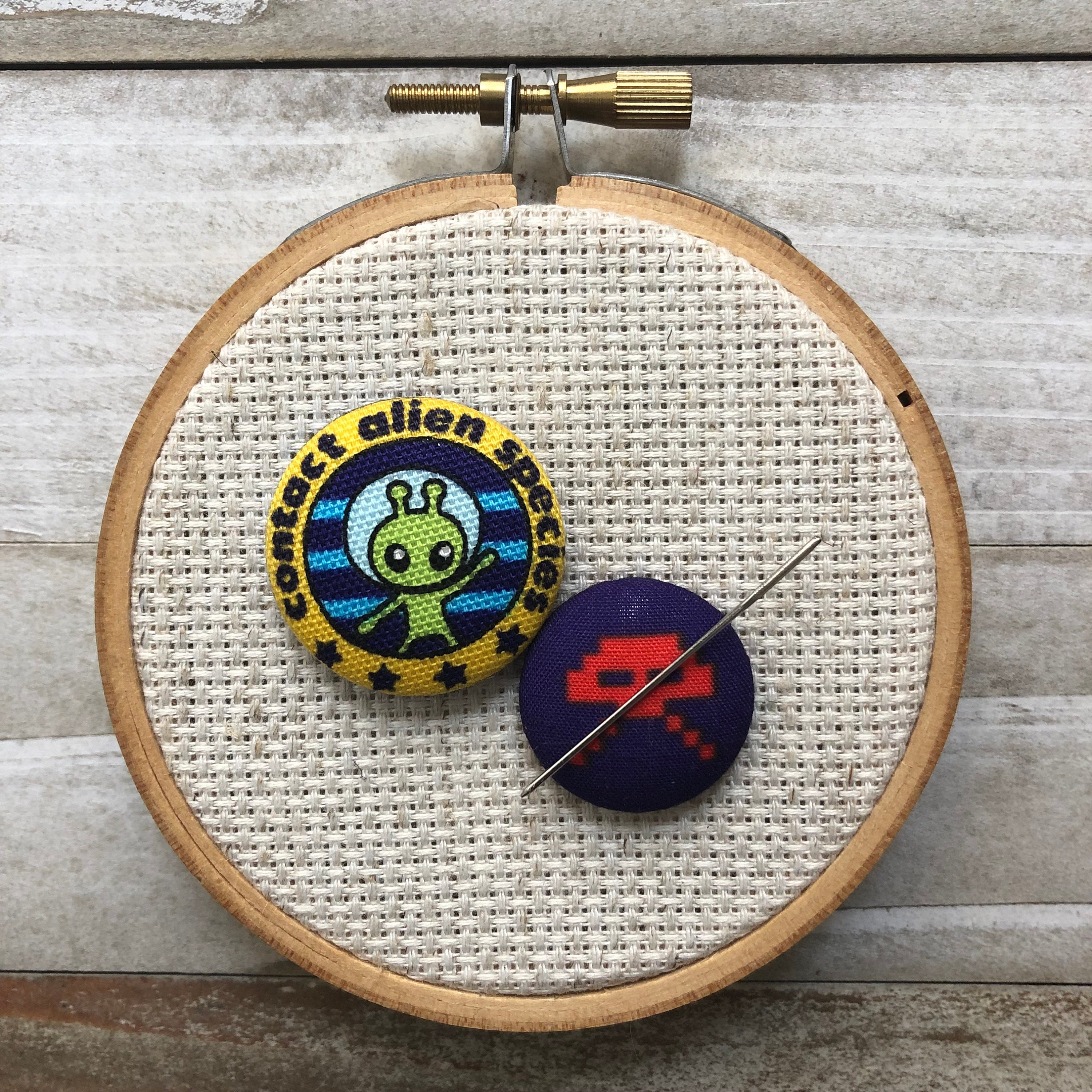 Alien Needle Minder Set Alien Cross Stitch Cat Needle | Etsy
