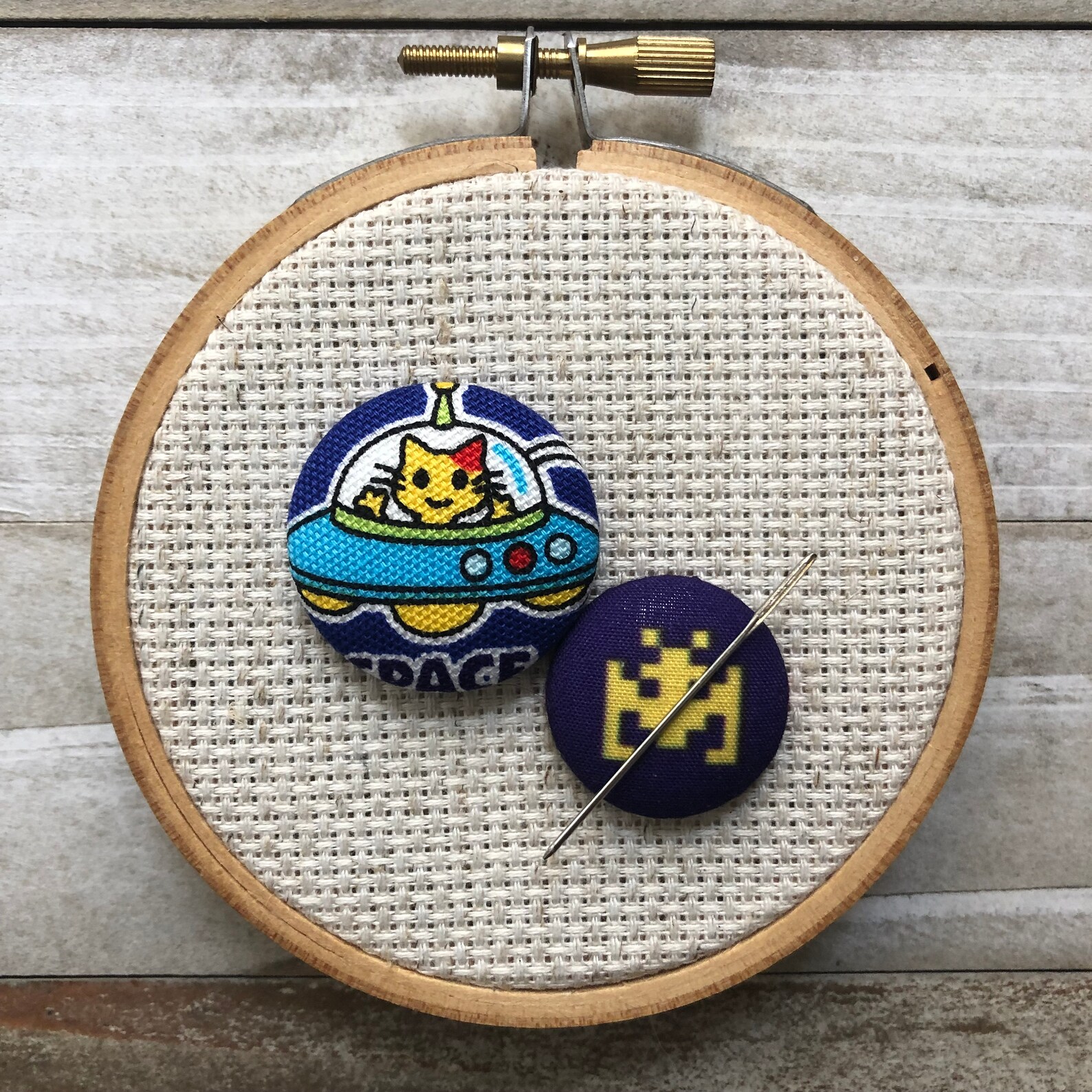 Alien Needle Minder Set Alien Cross Stitch Cat Needle | Etsy