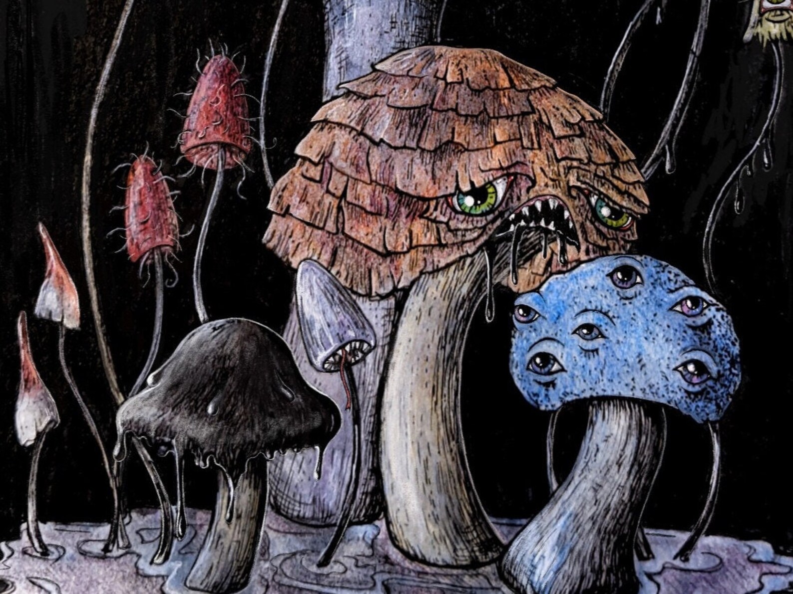 The Fungi Freaks Spooky Mushrooms Creepy Cottagecore - Etsy