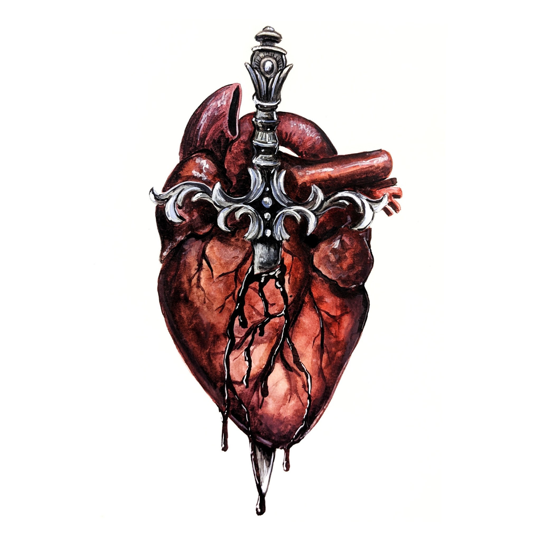 Realistic Heart With Dagger