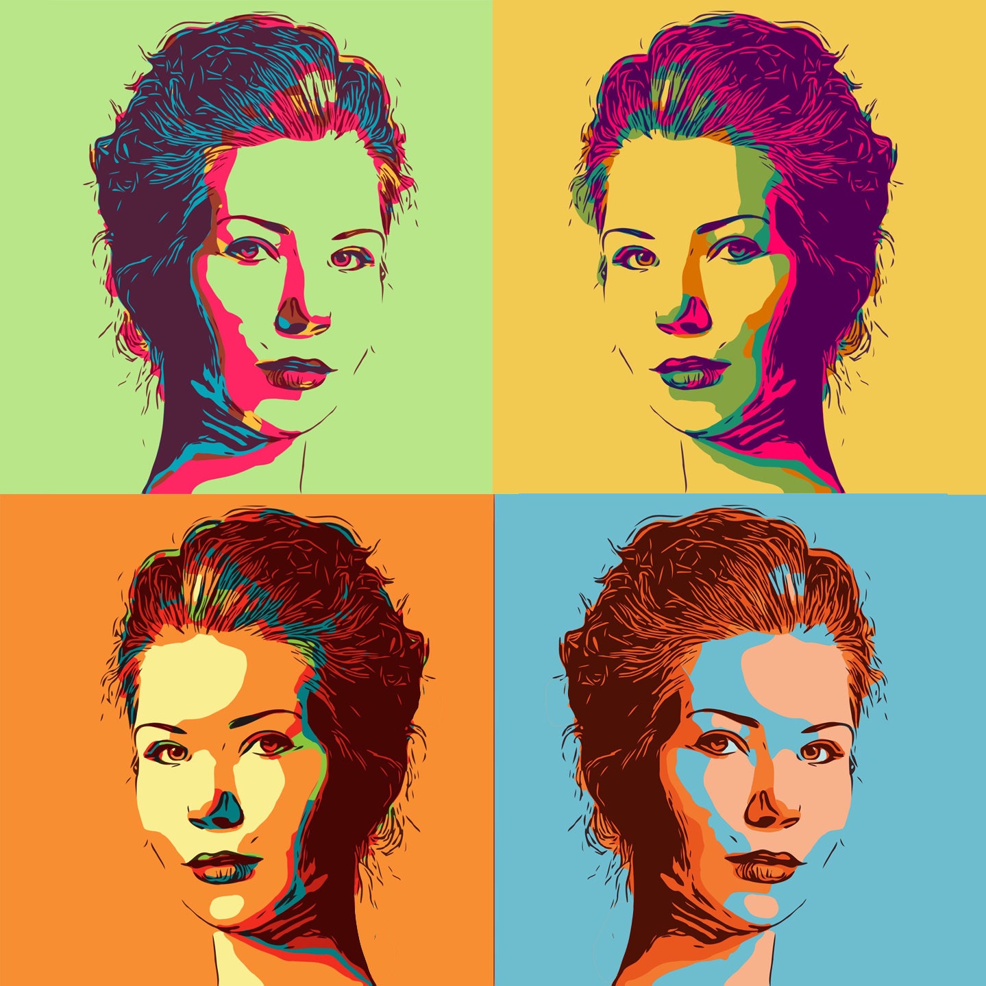 Custom Pop Art Portrait from your Photo Customised pop art | Etsy