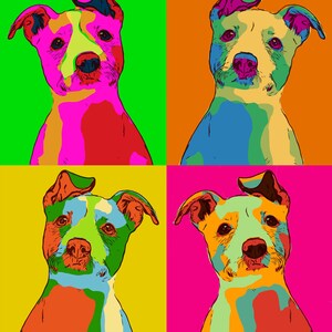 Custom Pet Pop Art Portrait DIGITAL, Hand Drawn Colorful Pop Art ...