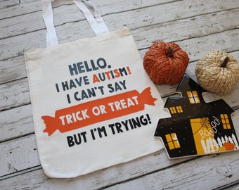 Autism Trick or Treat Bag - Etsy