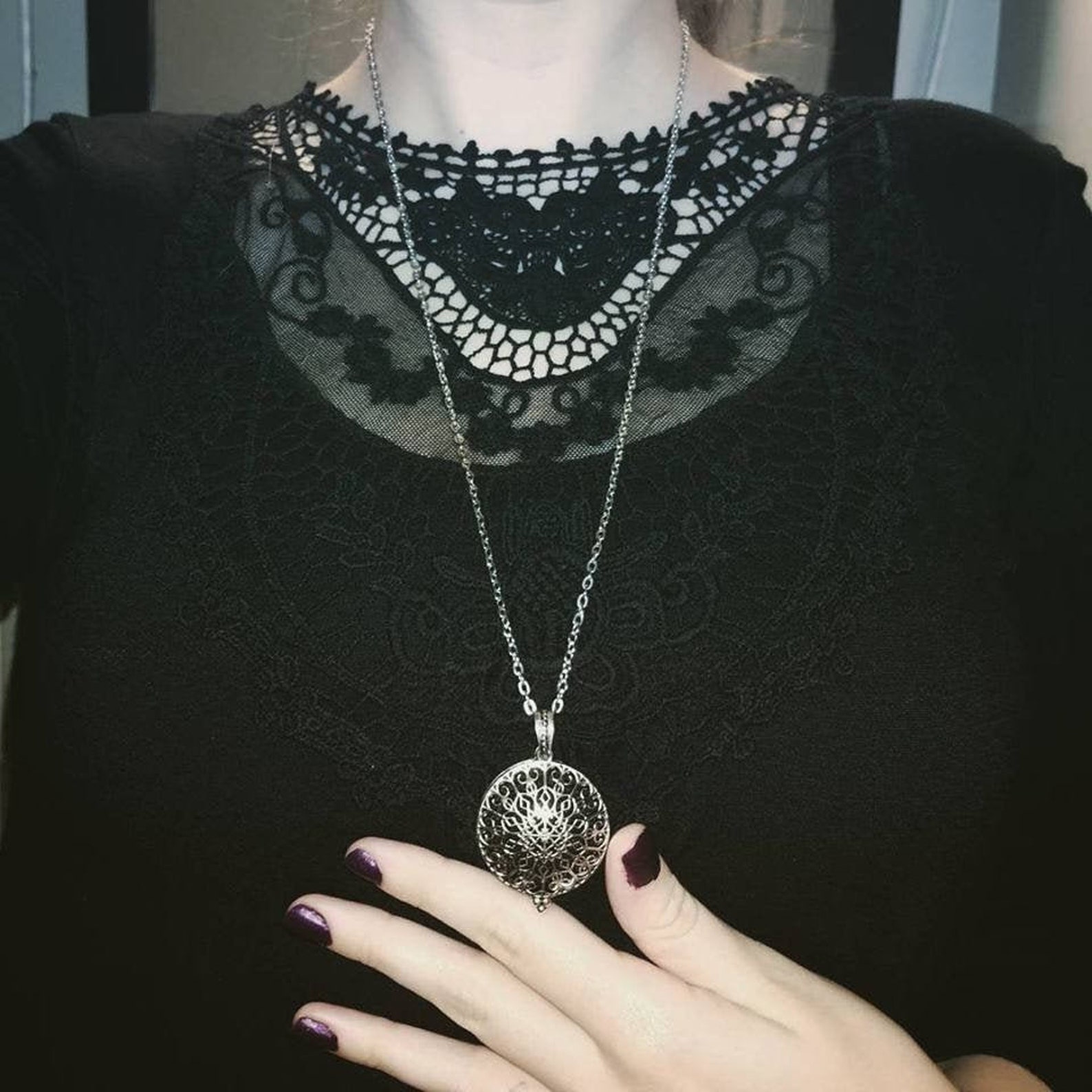 Gothic Perfume Locket 5 Felt Pads Included Scent Locket - Etsy