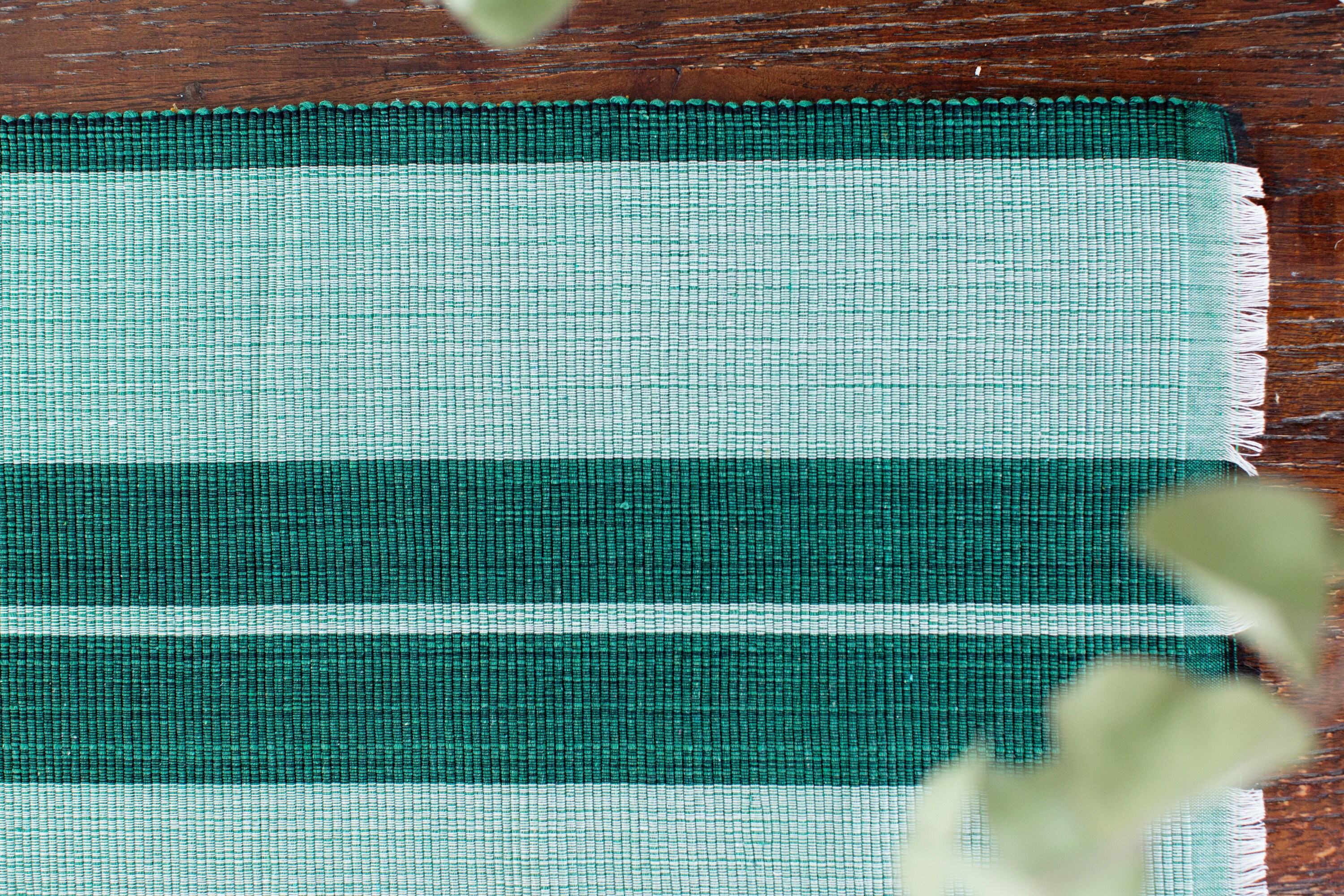 Set of Emerald Green Placemat Cotton Woven Placemat Dining | Etsy