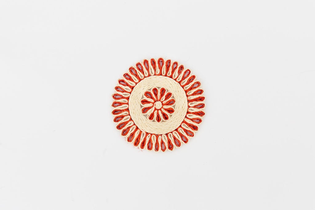 Woven Placemats Round Hot Pads Red Placemats Boho Woven - Etsy