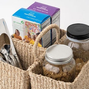 Handmade Seagrass Utensil Caddy, Boho Kitchen Organizer - Etsy