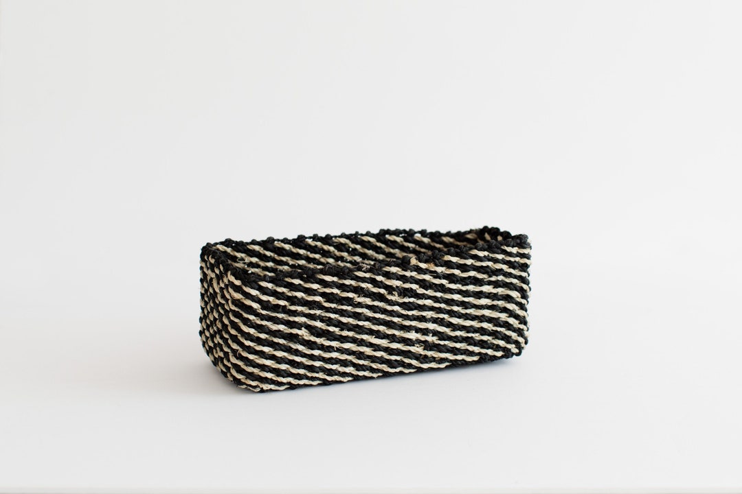 Small Basket for End Table, Decorative Storage Basket, Rectangle Basket ...