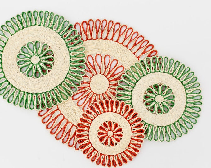 Placemats Handwoven Natural Seagrass Round Table Mats Eco-friendly Boho ...