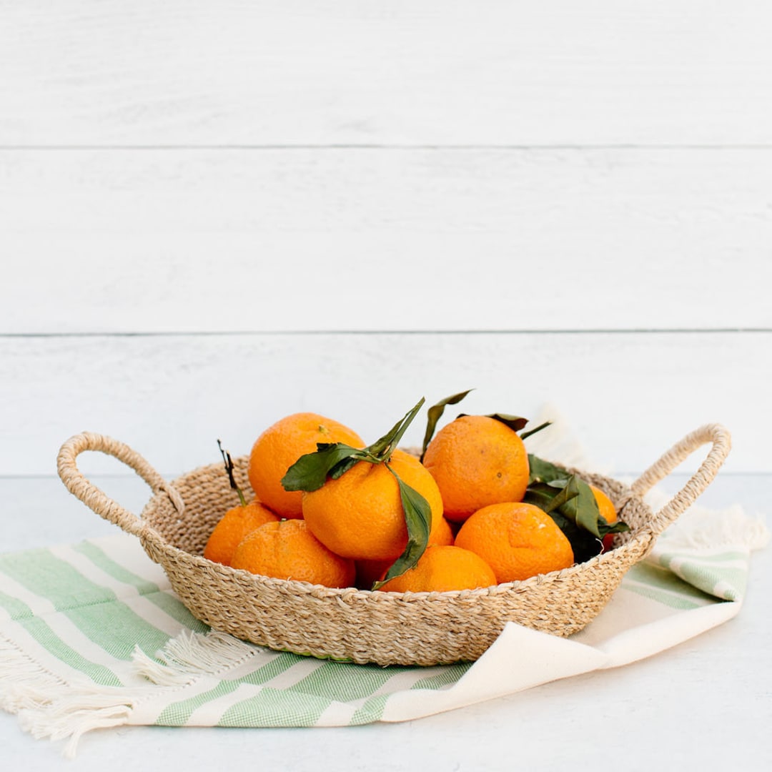 Lime Green Basket, Small Fruit Basket, Kitchen Basket, Seagrass Tray ...
