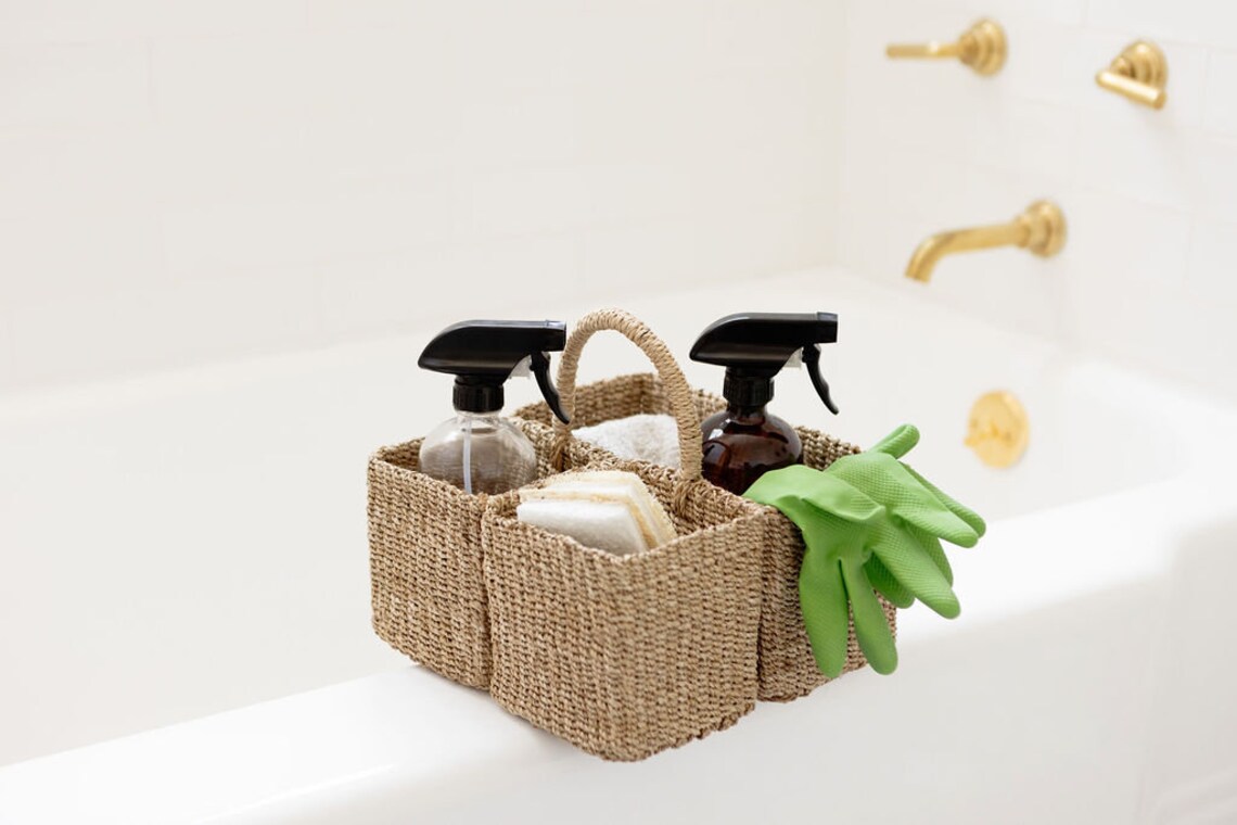 Handmade Seagrass Utensil Caddy, Boho Kitchen Organizer - Etsy